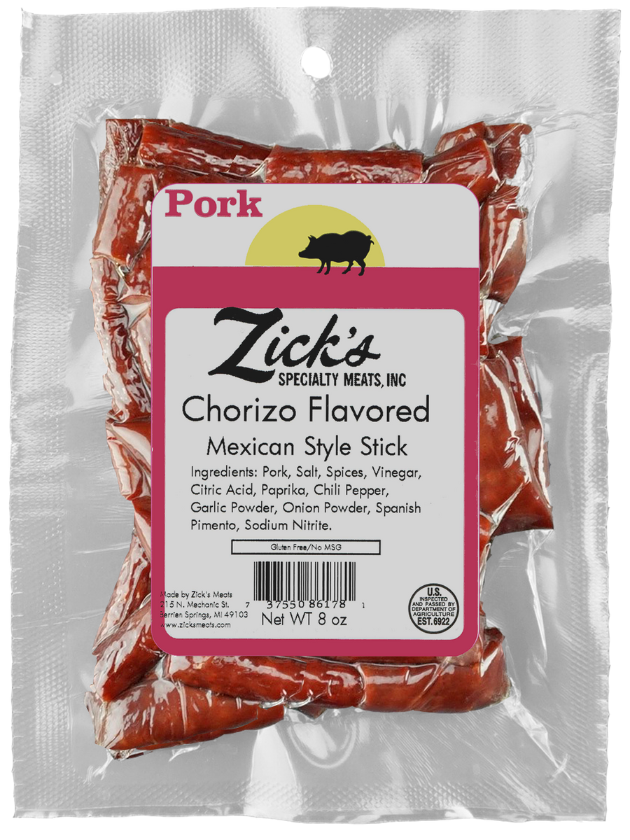 Chorizo Flavored Mexican Style Sticks – Zicks Specialty Meats
