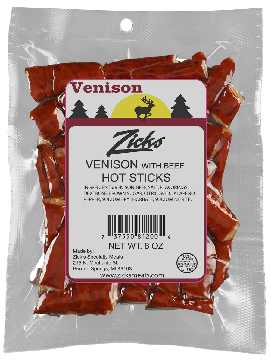 Venison with Beef Hot Stick – Zicks Specialty Meats